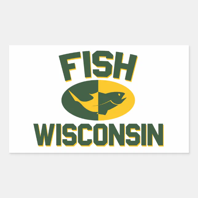 Fish Wisconsin Rectangular Sticker | Zazzle