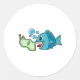 Fish with Bank note Classic Round Sticker | Zazzle