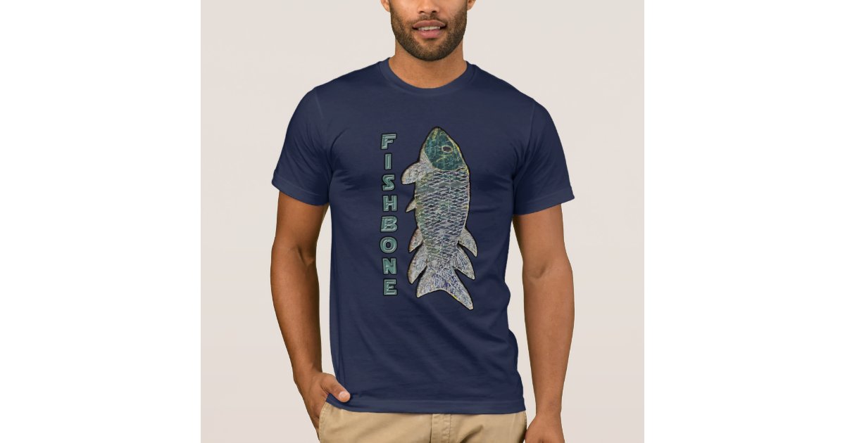 FishBone With Vertical Text T-Shirt | Zazzle
