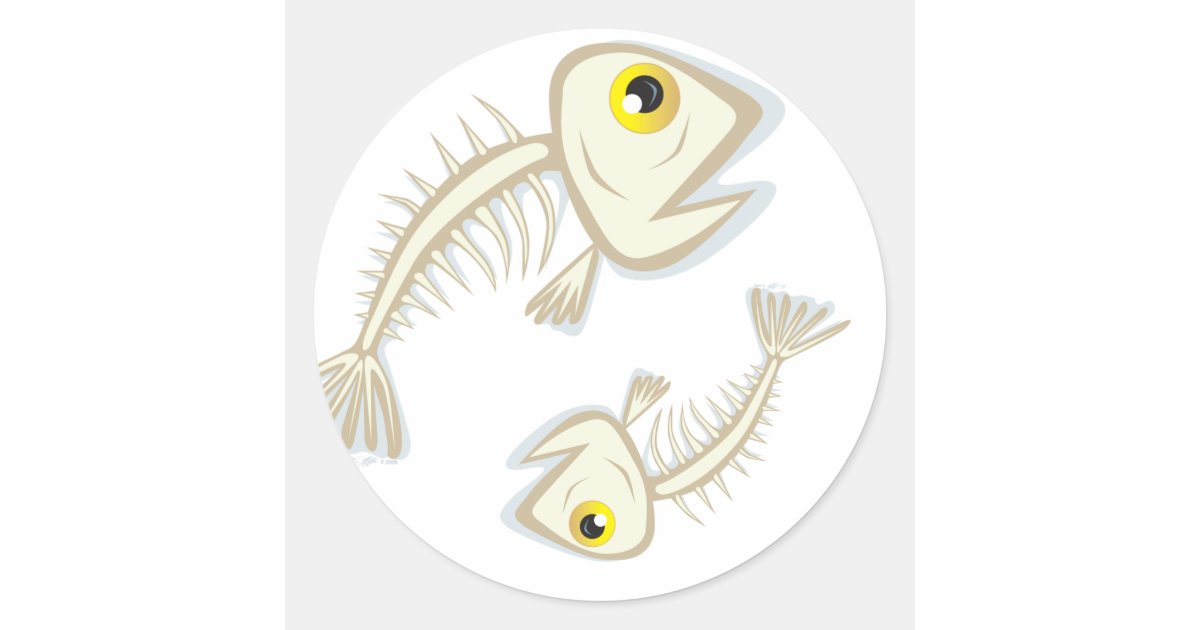 FishBones, FishBones Classic Round Sticker | Zazzle
