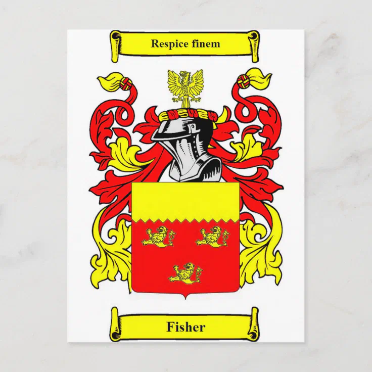 Fisher (English) Coat of Arms Postcard | Zazzle