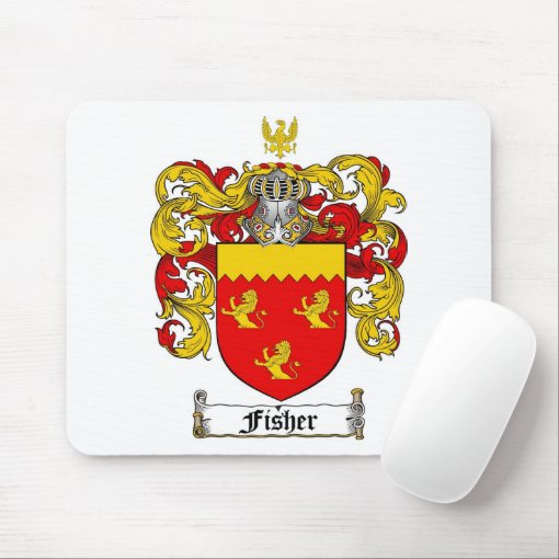 FISHER FAMILY CREST - FISHER COAT OF ARMS MOUSE PAD | Zazzle