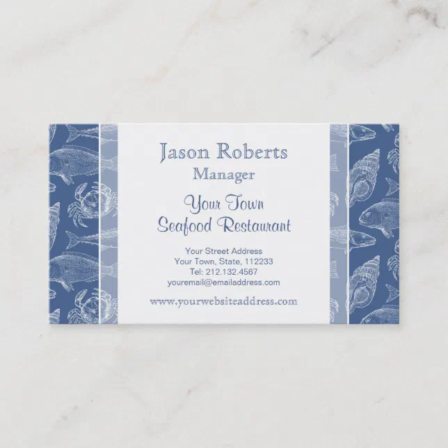 Fisherman Fishing Boat or Seafood Restaurant Business Card | Zazzle