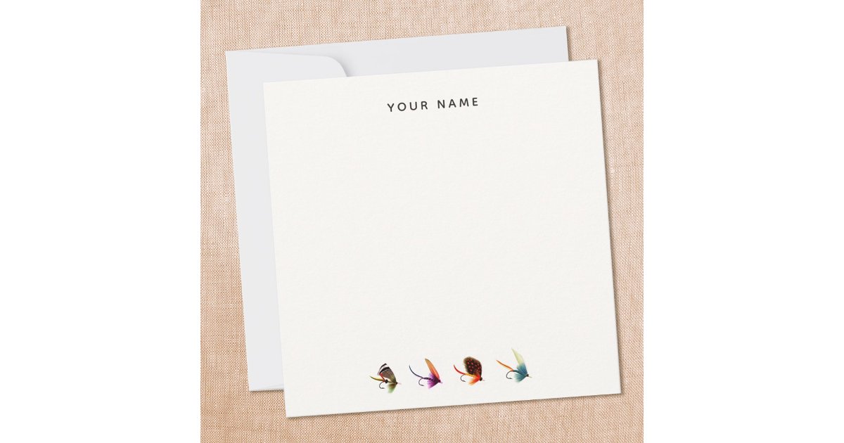 Fisherman Fly Fishing Flies Note Card | Zazzle