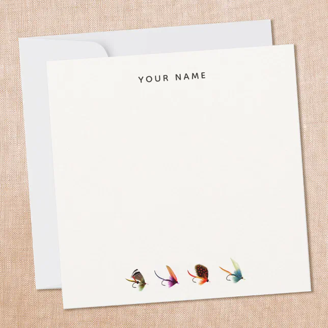 Fisherman Fly Fishing Flies Note Card | Zazzle