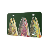 Fisherman Fly Fishing for Three Fat Trout License Plate | Zazzle