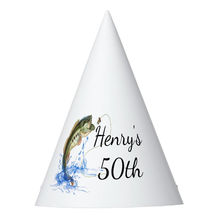 Fishermans 50th Birthday Party Party Hat | Zazzle.com
