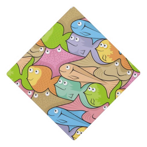 Fishes cartoon graduation cap topper | Zazzle