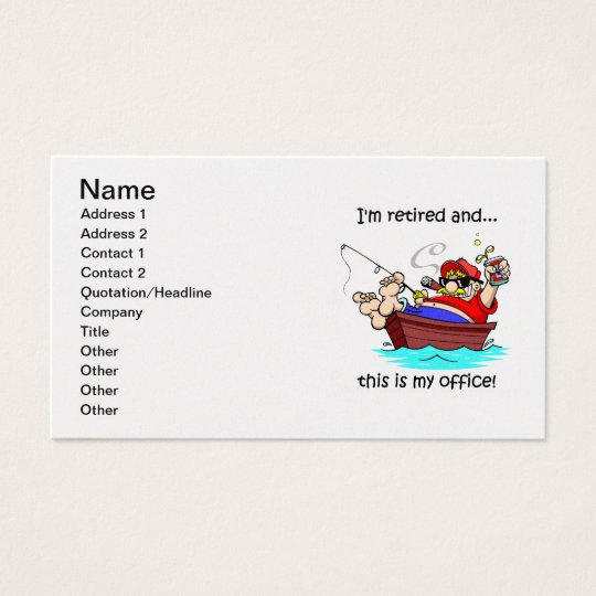 fishing and retirement business card | Zazzle.com