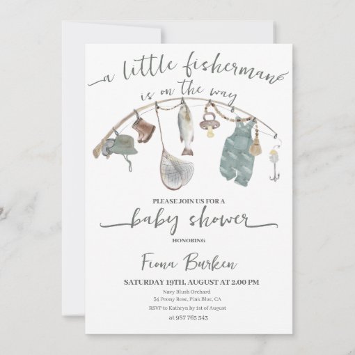 Fishing Baby Shower Invitation | Zazzle