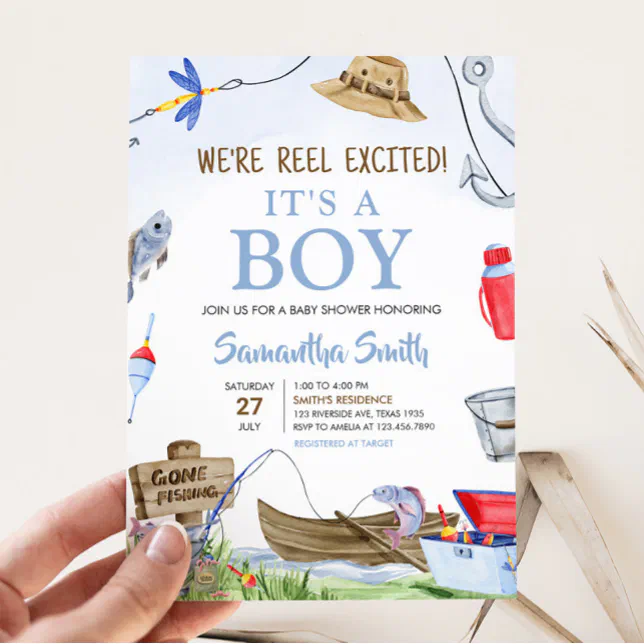 Fishing Baby Shower Invitation | Zazzle