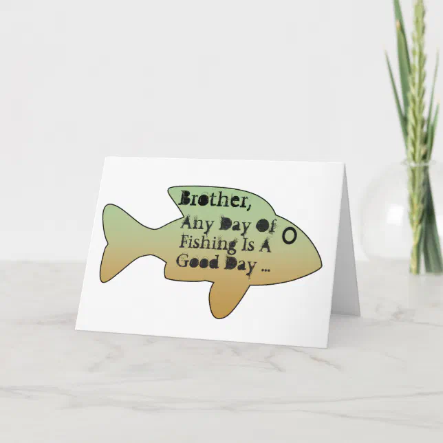 Fishing birthday for a brother, big fish on front. card | Zazzle