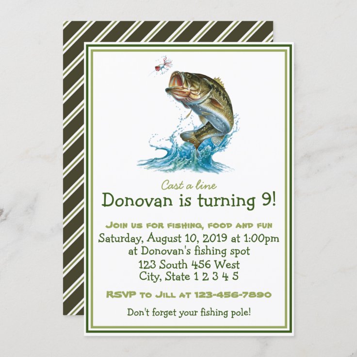 Fishing Birthday Invitation | Zazzle