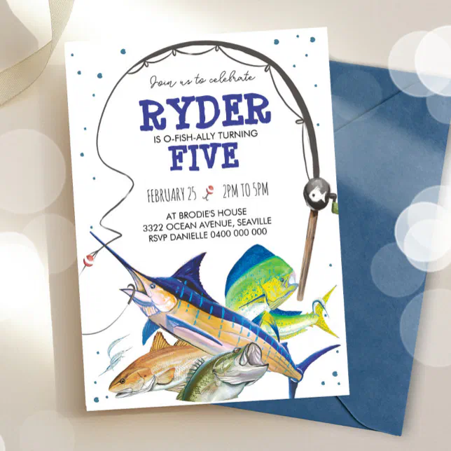 Fishing Birthday Invitation Fish Invite | Zazzle