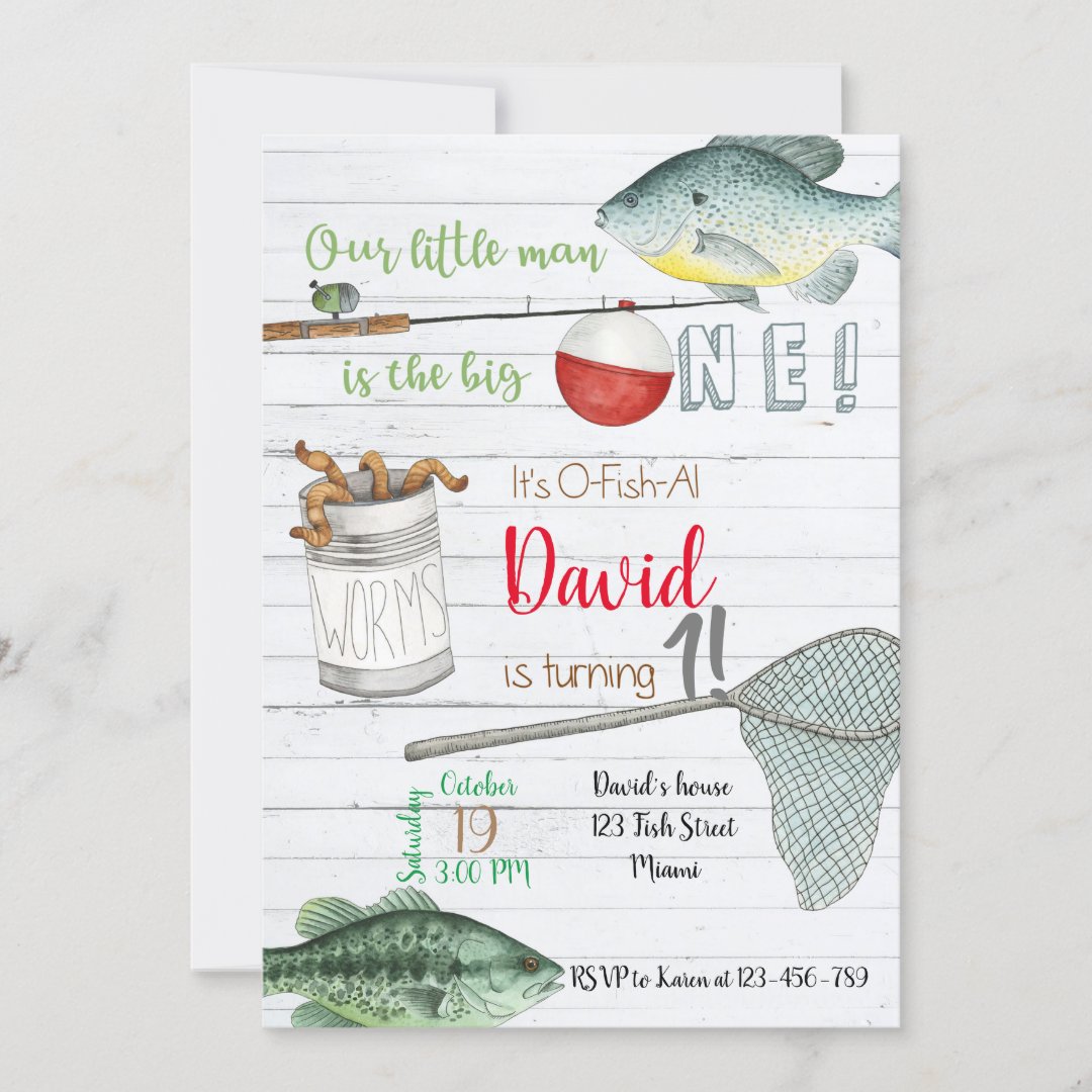 Fishing Birthday Invitation, Fishing Invitation | Zazzle