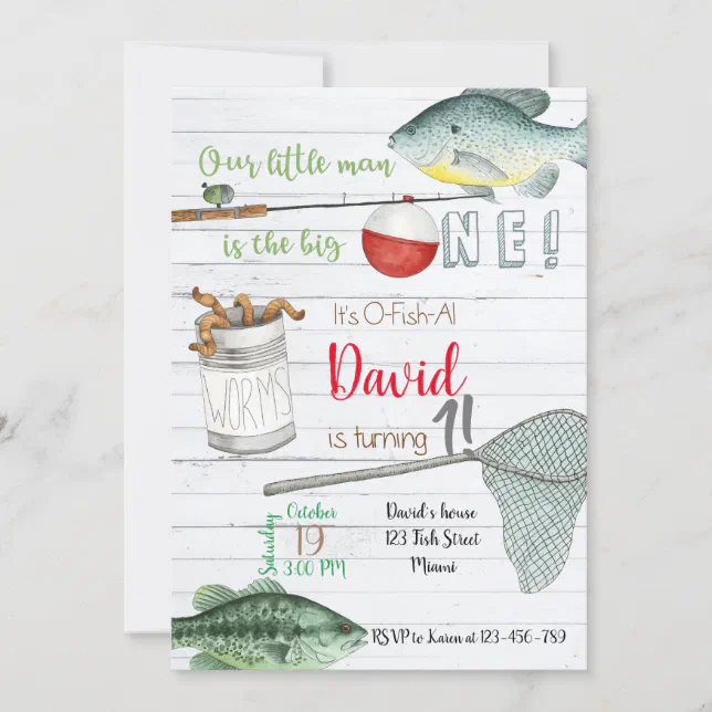 Fishing Birthday Invitation, Fishing Invitation | Zazzle