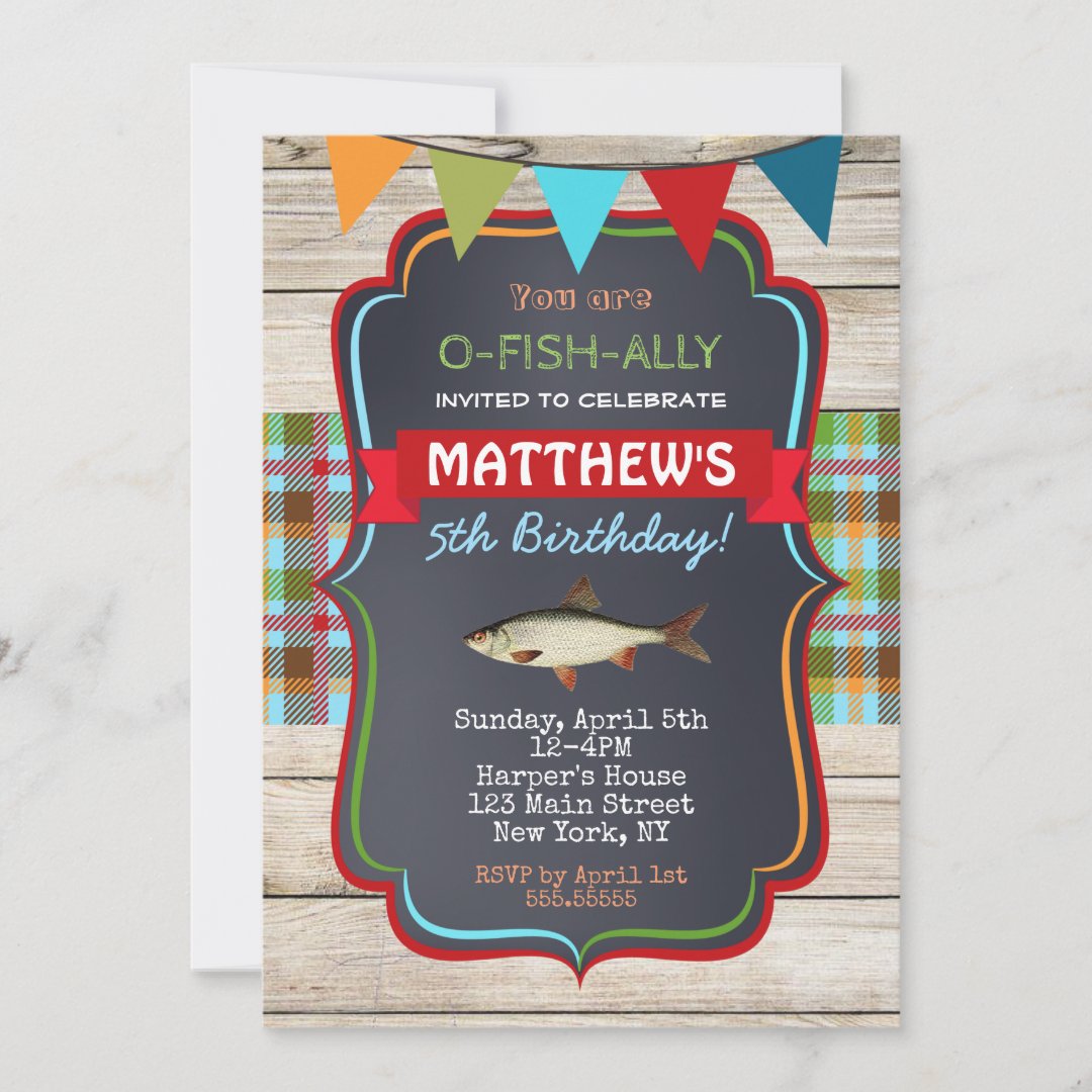 Fishing Birthday Invitations | Zazzle