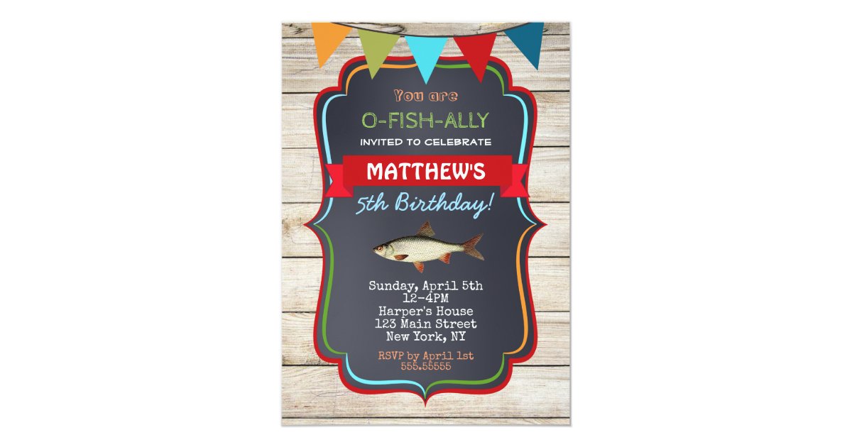 Fishing Birthday Party Invitations | Zazzle.com