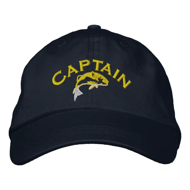 Fishing boat captain embroidered baseball cap | Zazzle