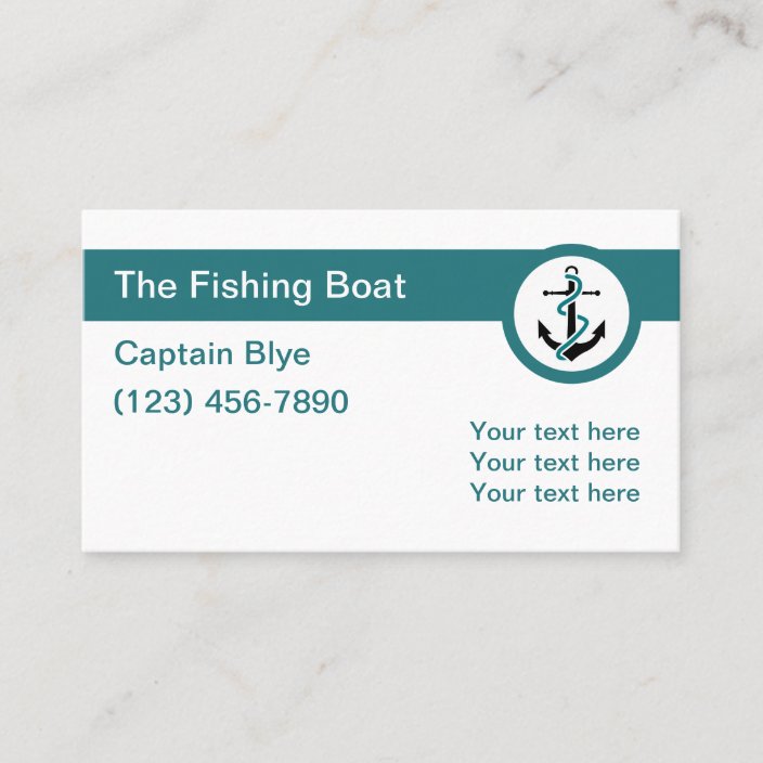 Fishing Boat Captain Modern Business Card | Zazzle.com