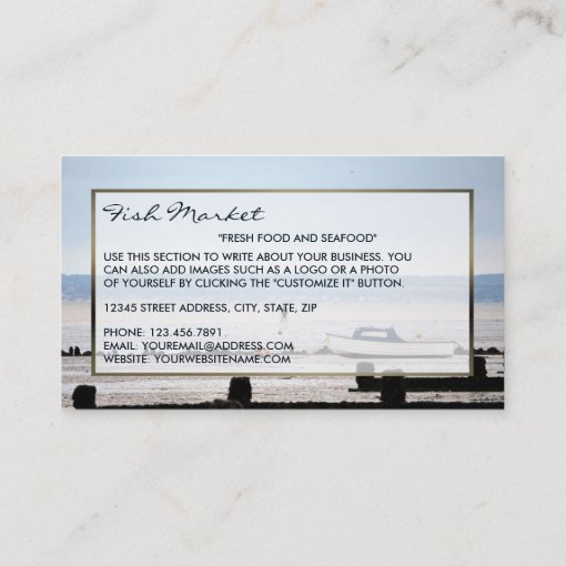 Fishing Boat, Fishmonger/Wife, Fish Market Business Card | Zazzle