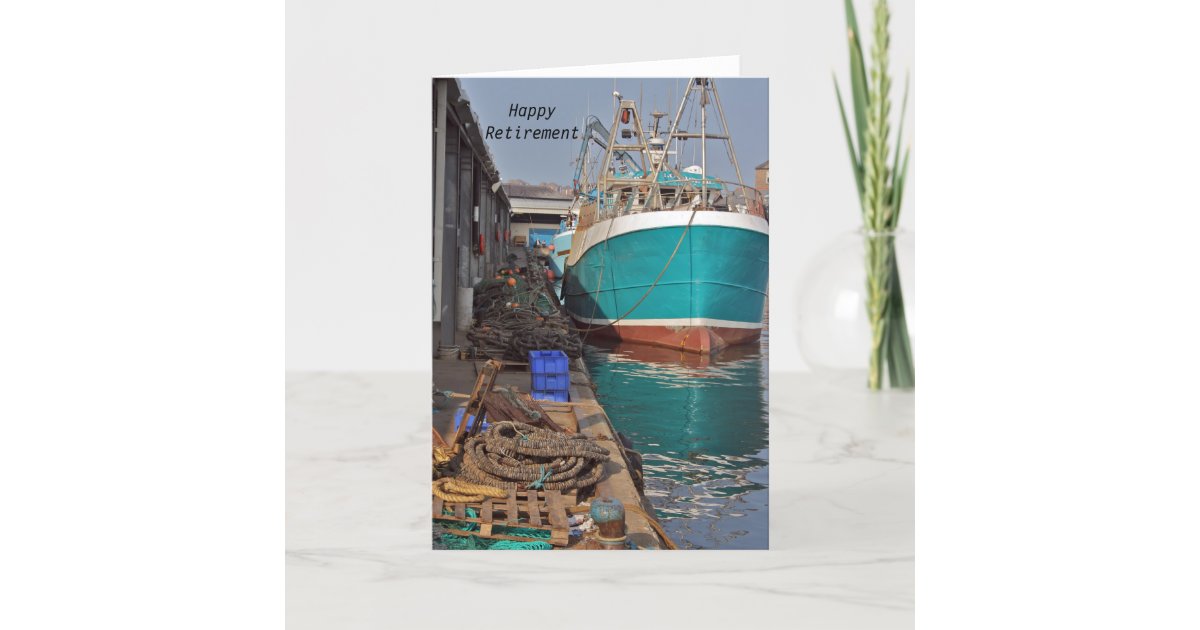 Fishing Boat Happy Retirement Card | Zazzle.com