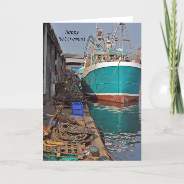 Fishing Boat Happy Retirement Card | Zazzle