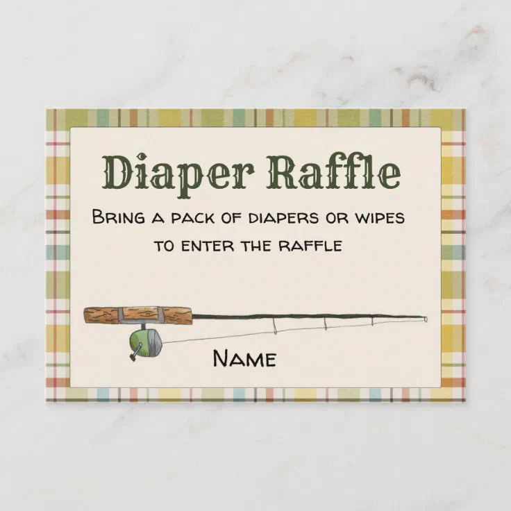 Fishing Boy Diaper Raffle Card | Zazzle