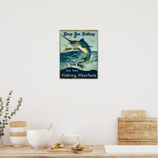 Fishing Charters, add names Poster | Zazzle