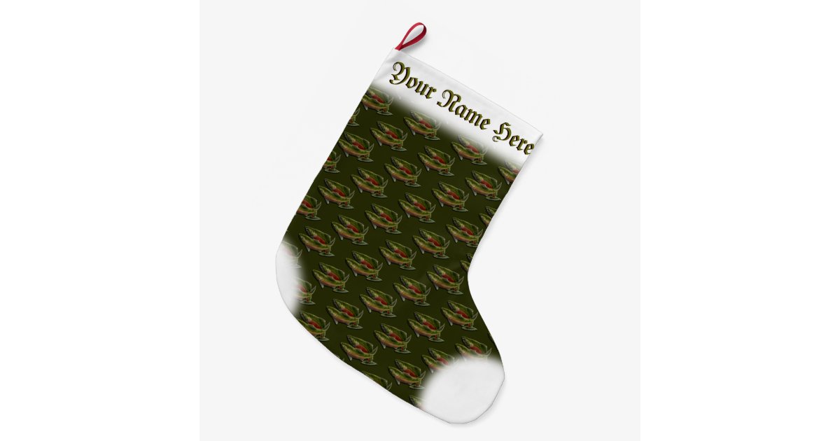 Fishing Christmas Stocking Custom Salmon Stocking | Zazzle