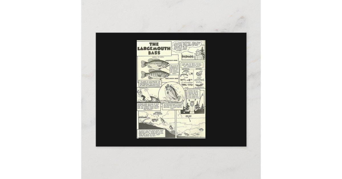 Fishing Comic Book Tips Bass Baits Cute Postcard | Zazzle