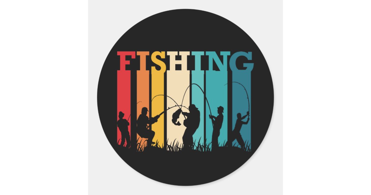 Fishing Designs Classic Round Sticker | Zazzle