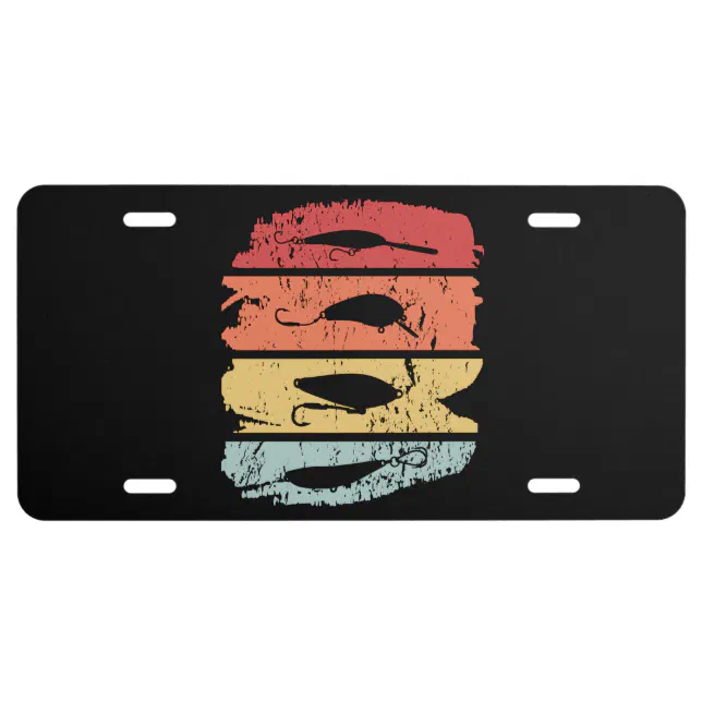 Fishing Fish Hook Retro Vintage License Plate | Zazzle