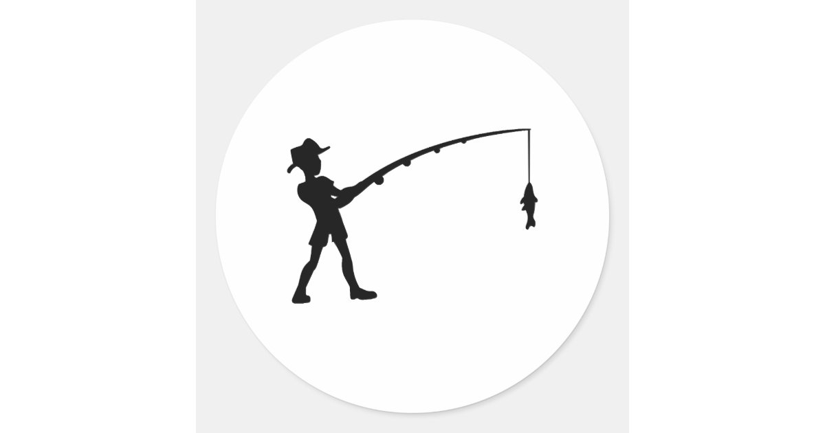 Fishing Fisherman Fish Classic Round Sticker | Zazzle