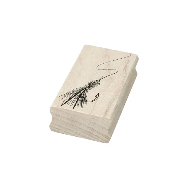 Fishing Fly Hook Rubber Stamp | Zazzle