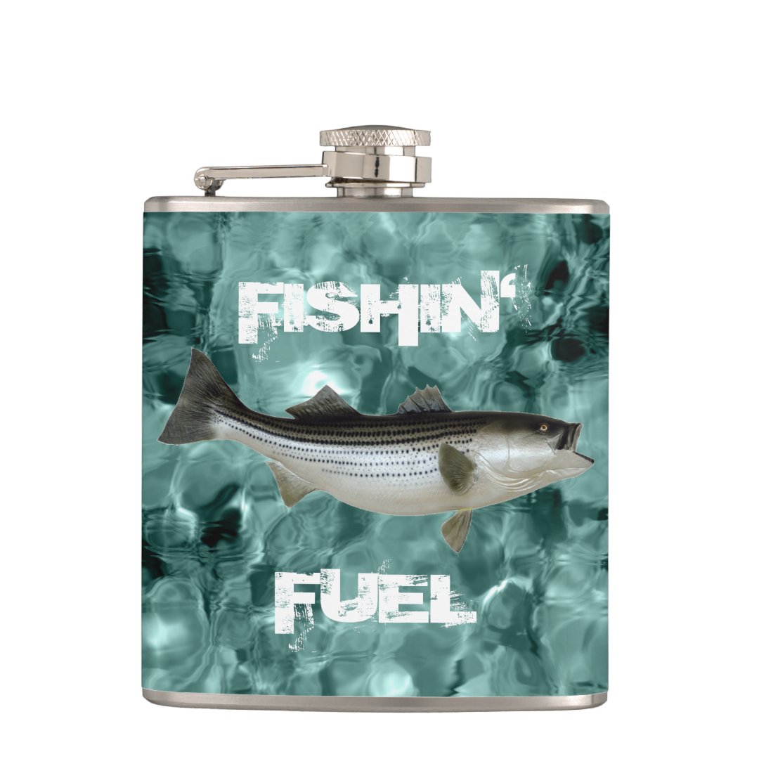 Fishing Fuel Striped Bass Icy Water Flask | Zazzle