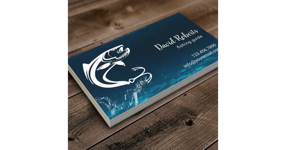 Fishing Guide Bait Shop Underwater fishing charter Business Card | Zazzle