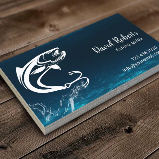 Fishing Guide Bait Shop Underwater fishing charter Business Card | Zazzle
