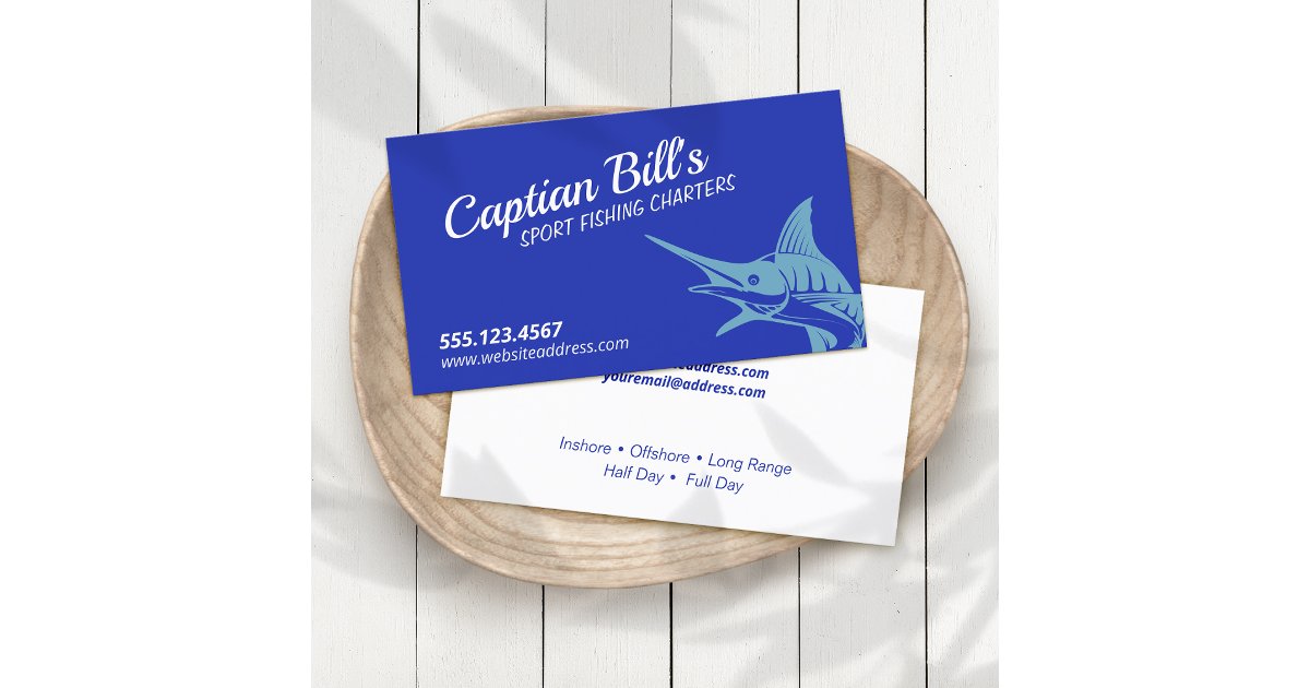 Fishing Guide, Professional Fisherman Business Card | Zazzle