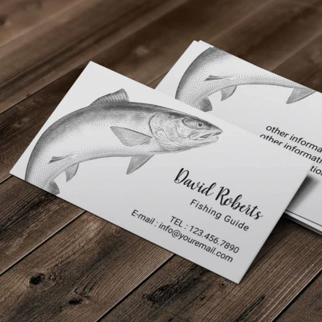 Fishing Guide Professional Fisherman Fishing Chart Business Card | Zazzle