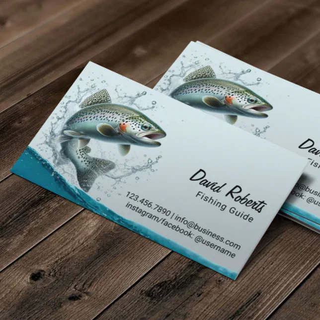 Fishing Guide Professional Fishing Charters Plain Business Card | Zazzle
