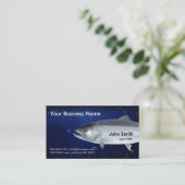 Fishing Guide Salmon Fishes Navy Blue Business Card | Zazzle
