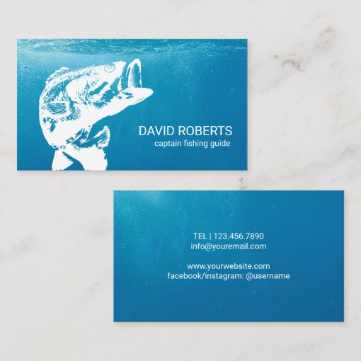 Fishing Guide Service Professional Fisherman Business Card | Zazzle