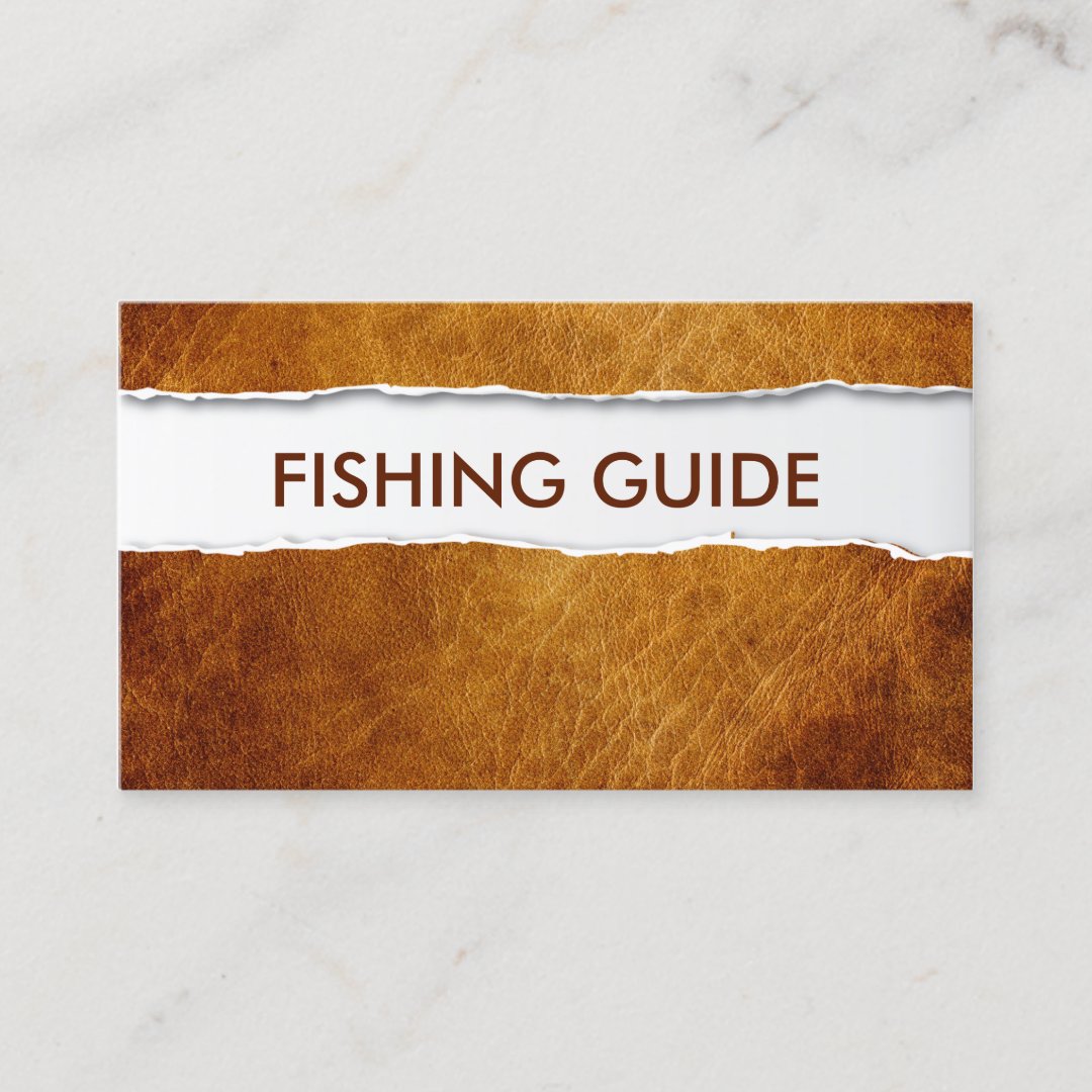 Fishing Guide Vintage Ripped Paper Business Card | Zazzle