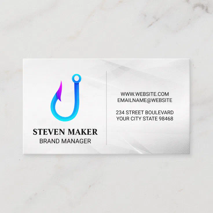 Fishing Hook Logo Business Card | Zazzle