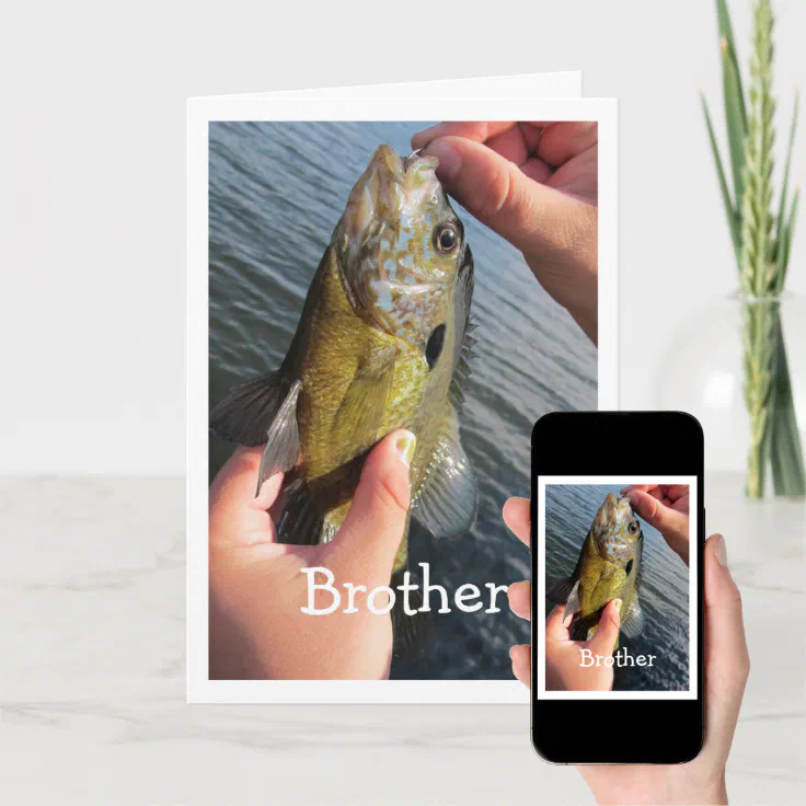 Fishing Humor for Brother Birthday Customize Card | Zazzle