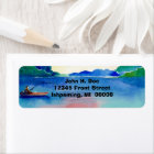 Fishing Lake watercolor Return Address Labels | Zazzle