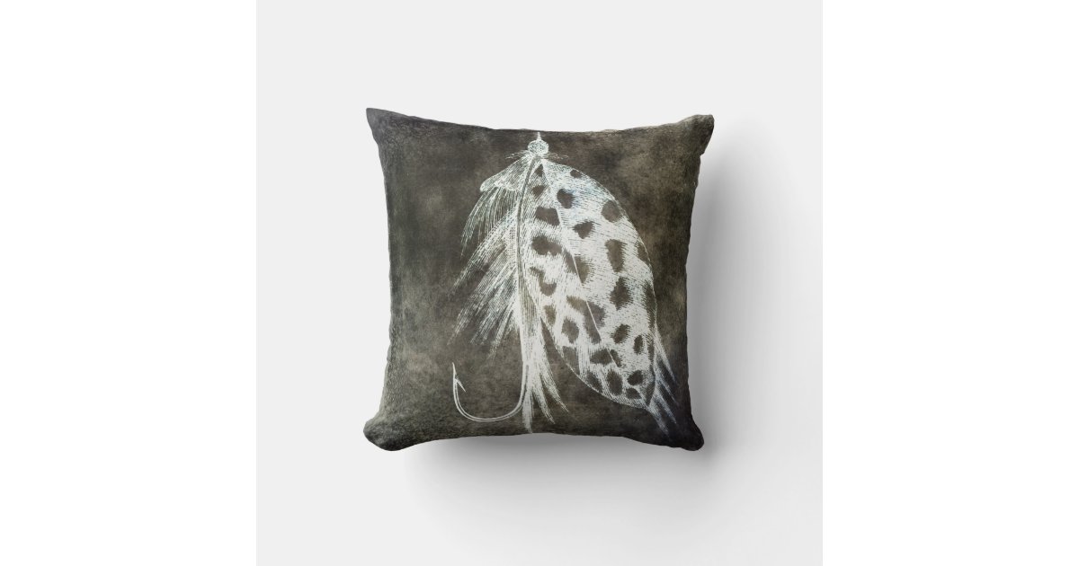 Fishing Lure - Fly Fishing Angling Fish Hook Throw Pillow | Zazzle