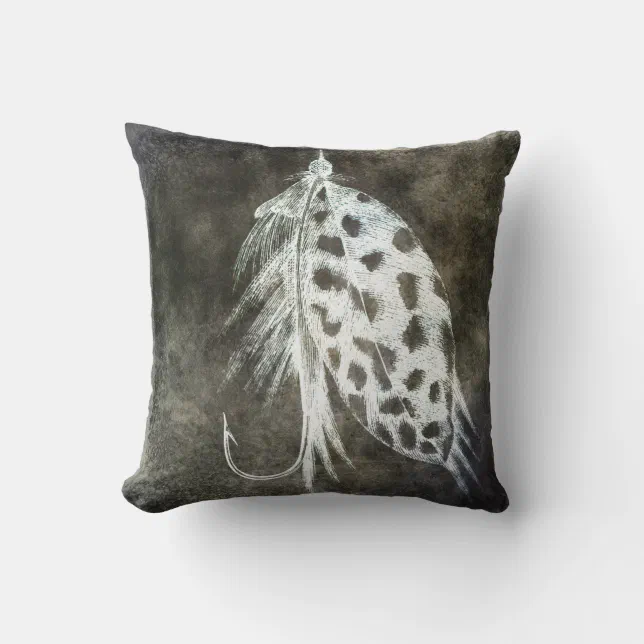Fishing Lure - Fly Fishing Angling Fish Hook Throw Pillow | Zazzle