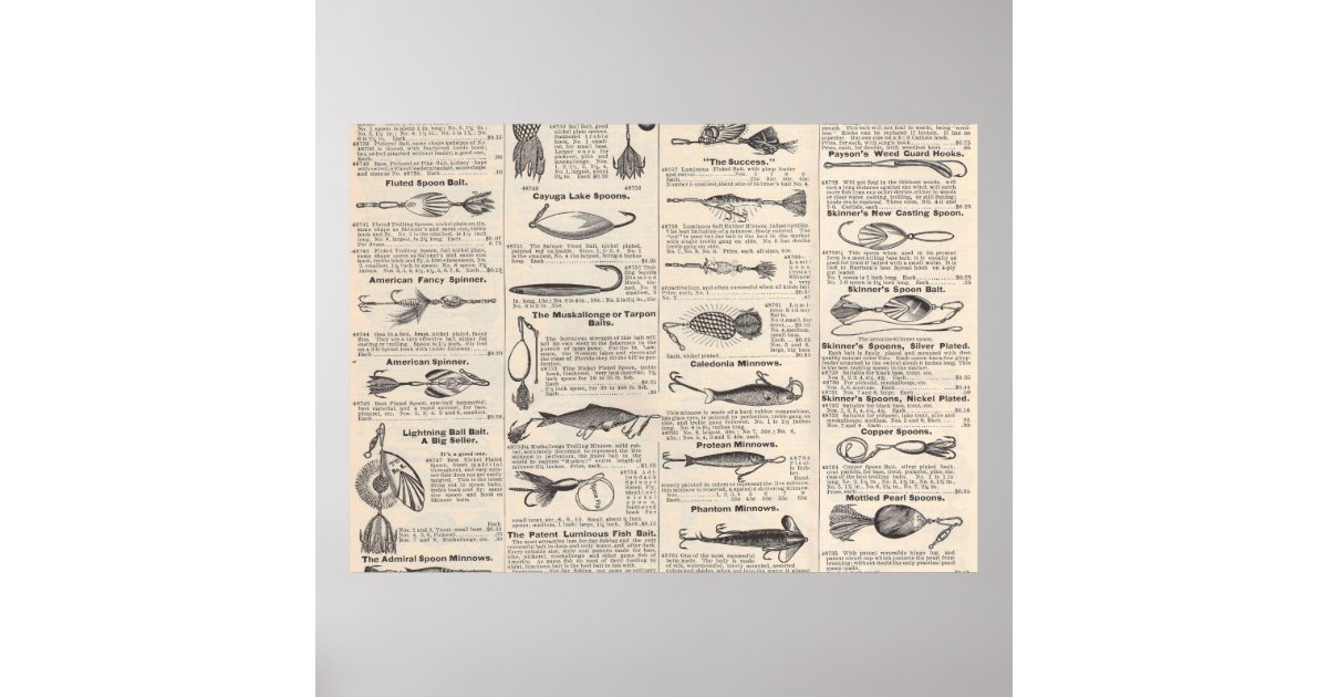 Fishing Lures Advertising Fisherman Art Poster | Zazzle